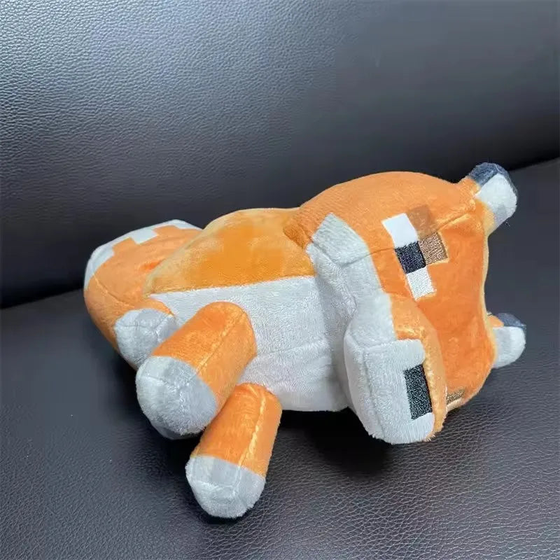 Peluche Renard Minecraft Assis 23 cm | Renard Pixel Art & Le Renard Roux